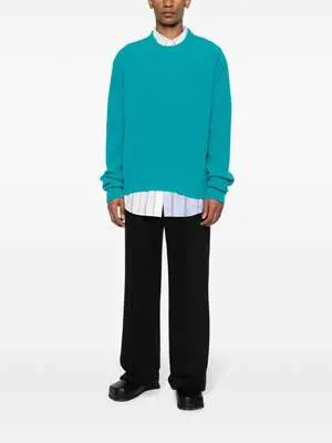 LANEUS Crew-neck Ribbed-knit Jumper