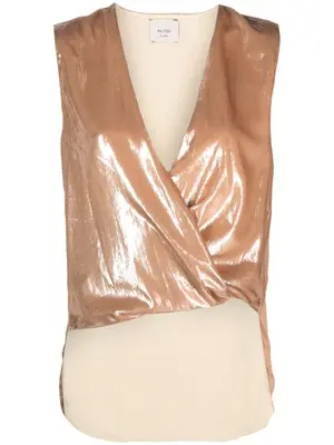 ALYSI Metallic-finish Sleeveless Top