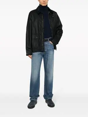 BALLANTYNE Logo-embroidered Roll-neck Cashmere Jumper - Blue