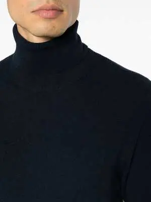 BALLANTYNE Logo-embroidered Roll-neck Cashmere Jumper - Blue