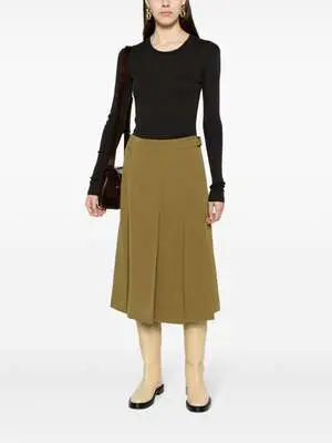 LEMAIRE Pleated Wrap Midi Skirt