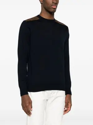 Paul & Shark Crew-neck Virgin Wool Jumper - Blue