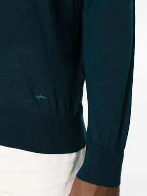 Paul & Shark Crew-neck Virgin Wool Jumper - Blue
