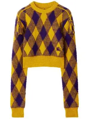 Burberry Equestrian Knight-motif Wool Jumper - Yellow