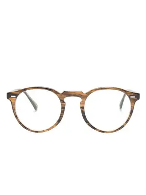 Oliver Spencer Patterned Round-frame Glasses