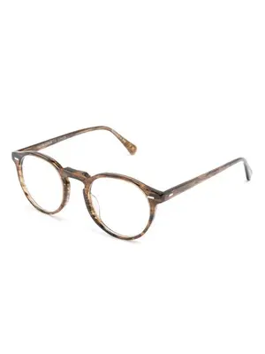 Oliver Spencer Patterned Round-frame Glasses