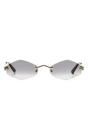 CARTIER Tiger Head Geometric Sunglasses - Gold