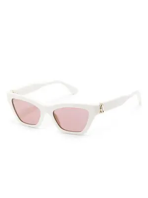 Cartier Logo-plaque Cat-eye Frame Sunglasses - White
