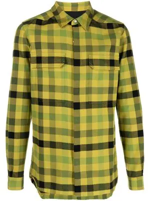 Rick Owens Check-pattern Cotton Shirt - Yellow