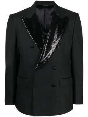 Dolce & Gabbana Sequin-lapel Double-breasted Blazer
