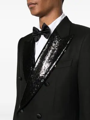 Dolce & Gabbana Sequin-lapel Double-breasted Blazer