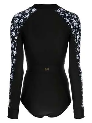 DUSKII Floral Print Zip-up Surf Suit