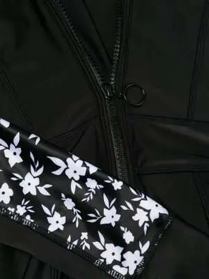 DUSKII Floral Print Zip-up Surf Suit