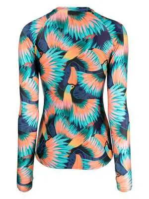 DUSKII Tropical-print Rash Guard