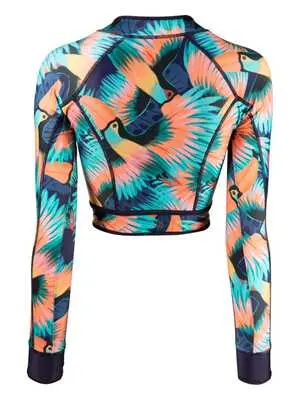 DUSKII Toucan-print Cropped Rash Guard