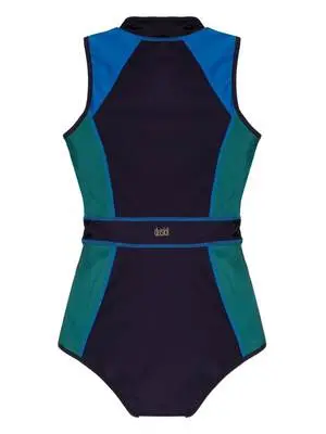 DUSKII Colour-block Tank Swimsuit - Purple