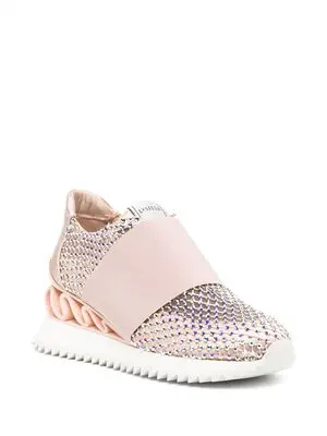 LE SILLA Gilda Crystal-embellished Sneakers - Neutrals