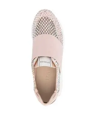 LE SILLA Gilda Crystal-embellished Sneakers - Neutrals