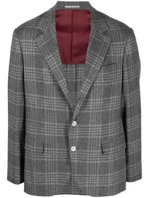 Brunello Cucinelli Check-pattern Wool-blend Blazer