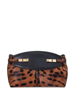FERRAGAMO Large Studio Leopard-print Clutch Bag
