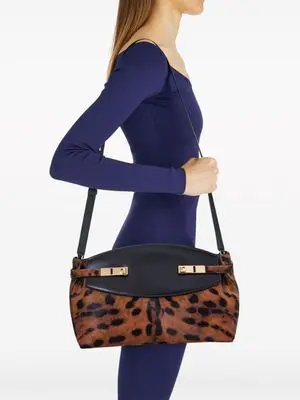 FERRAGAMO Large Studio Leopard-print Clutch Bag
