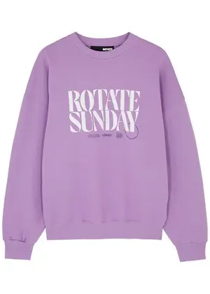 ROTATE SUNDAY Logo-embroidered Cotton Sweatshirt M