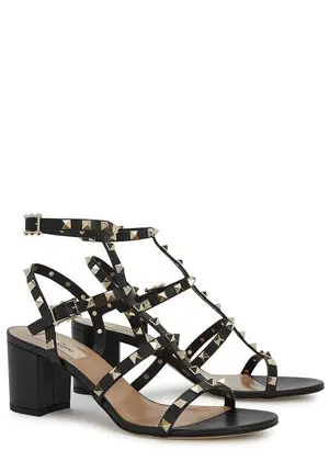Valentino Garavani Rockstud 60 Leather Sandals - Black