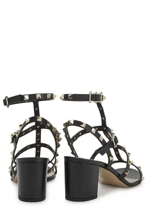 Valentino Garavani Rockstud 60 Leather Sandals - Black