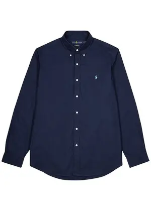 Polo Ralph Lauren Custom Cotton-poplin Shirt - Navy