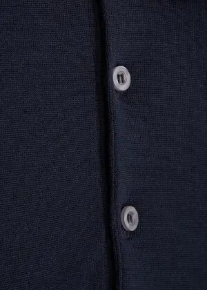 John Smedley Belper Wool Polo Shirt - Navy