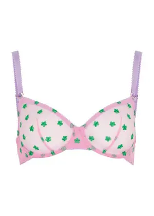 DORA LARSEN Arella Embroidered Tulle Underwired Bra 32c
