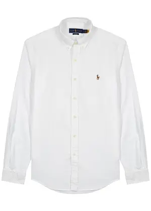 Polo Ralph Lauren Piqué Cotton Oxford Shirt - White