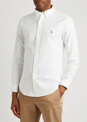 Polo Ralph Lauren Piqué Cotton Oxford Shirt - White