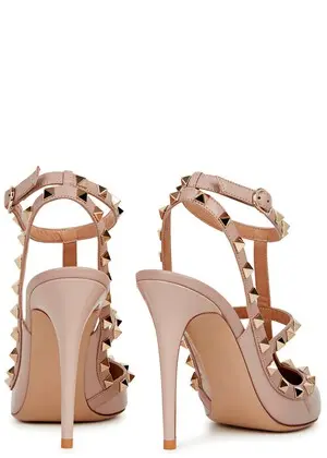 Valentino Garavani Rockstud 100 Patent Leather Pumps - Nude