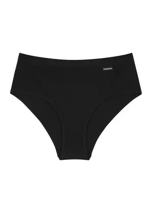 Chantelle Comfort Ribbed Stretch-cotton Briefs - Black