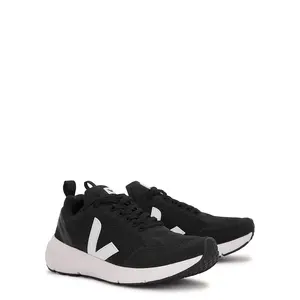 VEJA Condor Black Stretch-knit Sneakers, Sneakers, Black, Round Toe Black