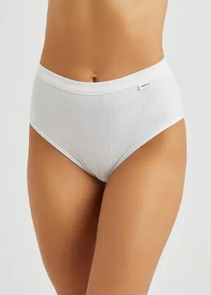 Chantelle Comfort High-waist Stretch-cotton Briefs - White