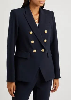 Veronica Beard Miller Dickey Crepe Blazer - Navy