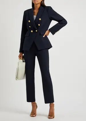 Veronica Beard Miller Dickey Crepe Blazer - Navy