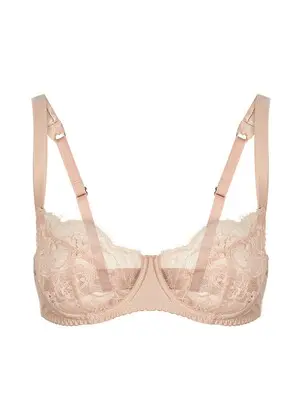 FLEUR OF ENGLAND Signature Lace Balcony Bra - Nude