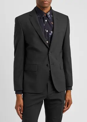 BOSS Slim Stretch-wool Blazer - Grey