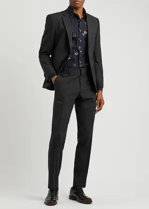 BOSS Slim Stretch-wool Blazer - Grey