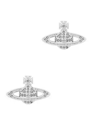 VIVIENNE WESTWOOD Mini Bas Relief Stud Orb Earrings, Earrings - Silver