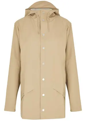 Rains Rains Hooded Rubberised Jacket - Sand - S Sand