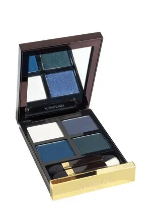 TOM FORD Eye Color Quad, Golden Mink, Eyeshadow, Bold Smoky Eye, Sheer Sparkle Satin Shimmer And Matte, Four Luxurious Finishes Cobalt Rush
