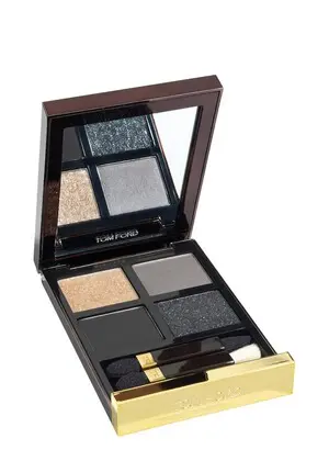 TOM FORD Eye Color Quad, Golden Mink, Eyeshadow, Bold Smoky Eye, Sheer Sparkle Satin Shimmer And Matte, Four Luxurious Finishes Titanium Smoke