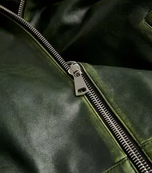 Wood Wood Vintage-wash Leather Jacket