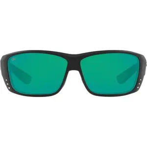 COSTA DEL MAR Costa Del Mar 61mm Rectangle Sunglasses Black Polarized Glass