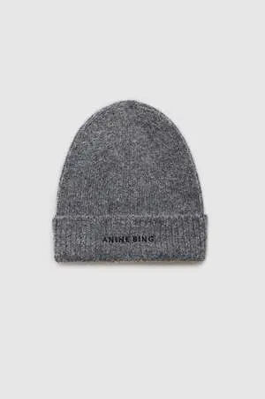 ANINE BING Elia Beanie Heather Charcoal