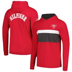 Tommy Hilfiger Tampa Bay Buccaneers Morgan Long Sleeve Hoodie T-shirt - Red